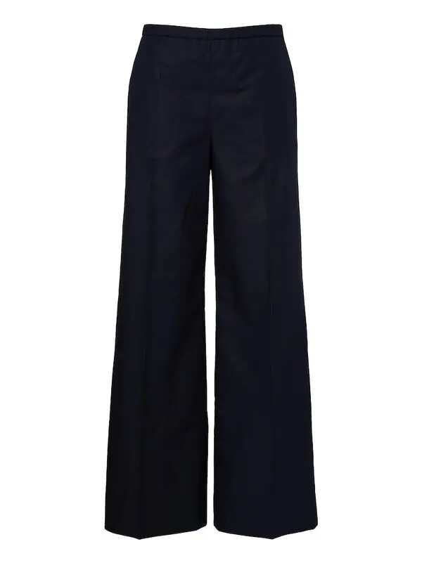 Moncler Cotton Wide-leg Pants - Blue
