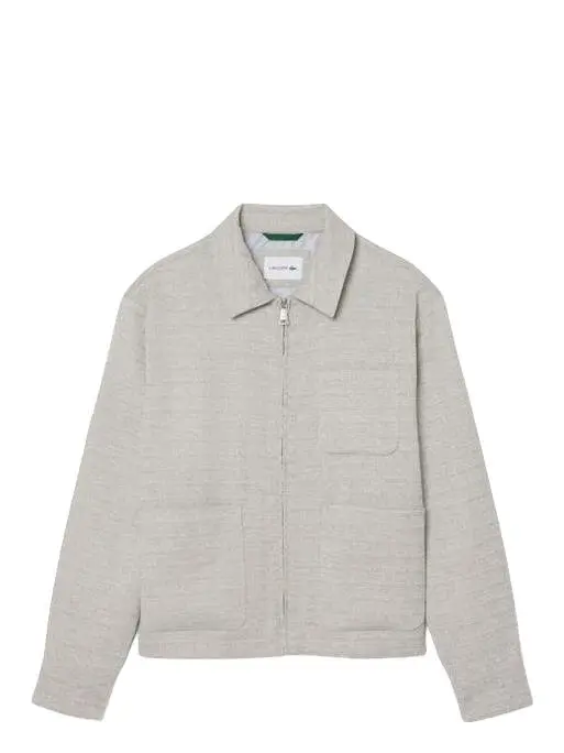Lacoste Woven Zip-up Jacket - Grey Chine