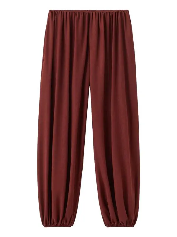 Mango Pleated Balloon Casual Pants - Russet