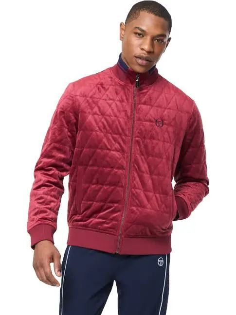 SERGIO TACCHINI Quilted Velour Bomber Jacket - Rhubarb
