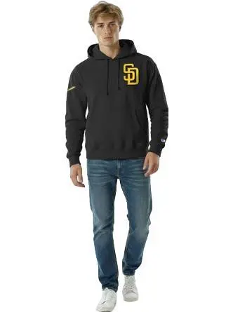 Champion San Diego Padres Reverse Weave Chenille Hoodie - Black