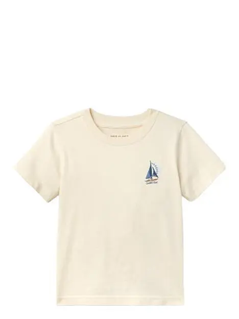 Janie And Jack Sailboat Tee - White
