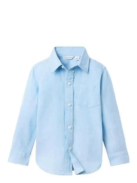 Janie And Jack The Linen-cotton Shirt - Blue