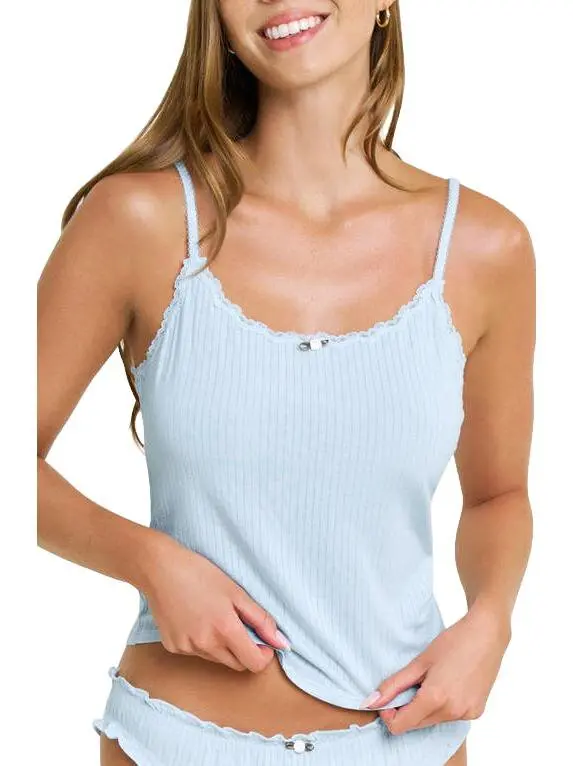 Honeydew Intimates Ribbed Camisole With Rosette - Newlywed