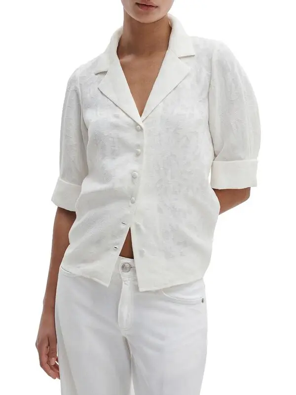Rag & Bone Carmella Woven Shirt - Cream