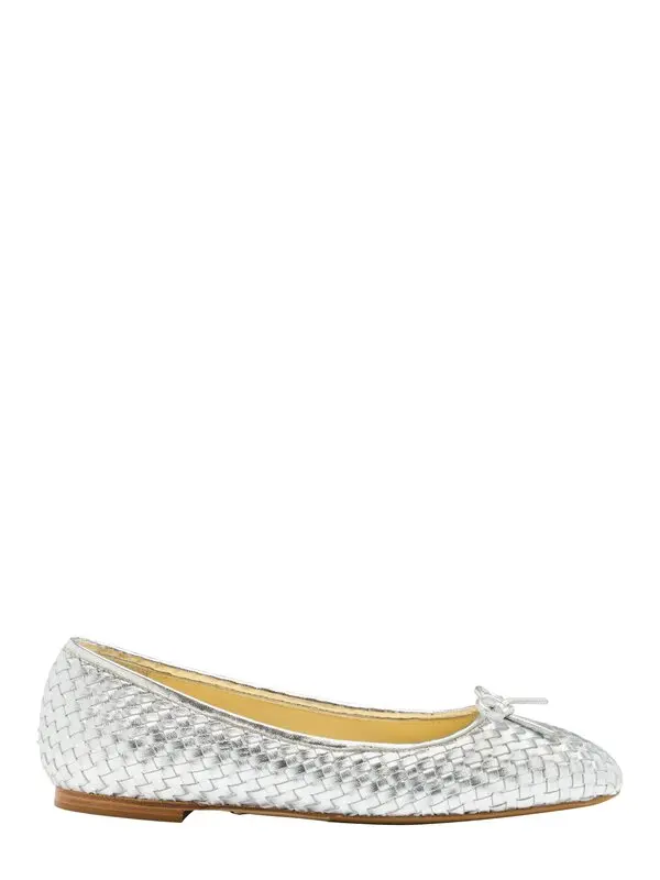 Sarah Flint Perfect Ballet Flat - Silver Woven Calf
