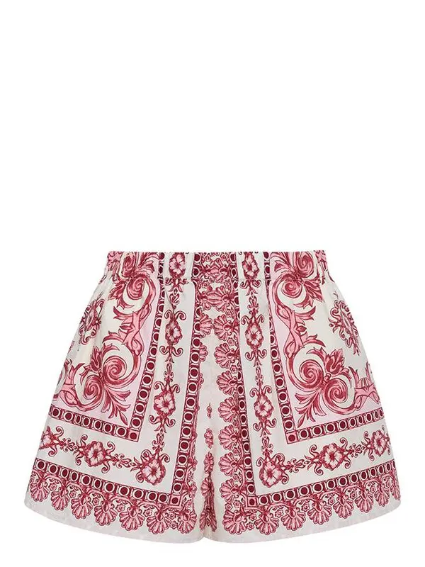 Cara Cara Roxy Printed Shorts - Hudson Scarf Egret