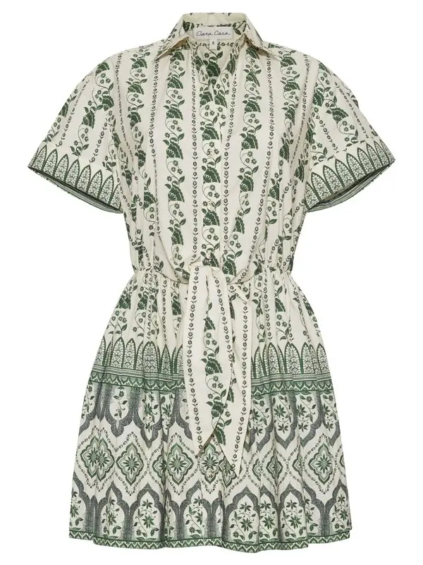 Cara Cara Asbury Mini Shirtdress - Vining Flora Green