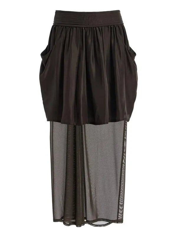 LEMAIRE Double-layer Midi Skirt - Brown