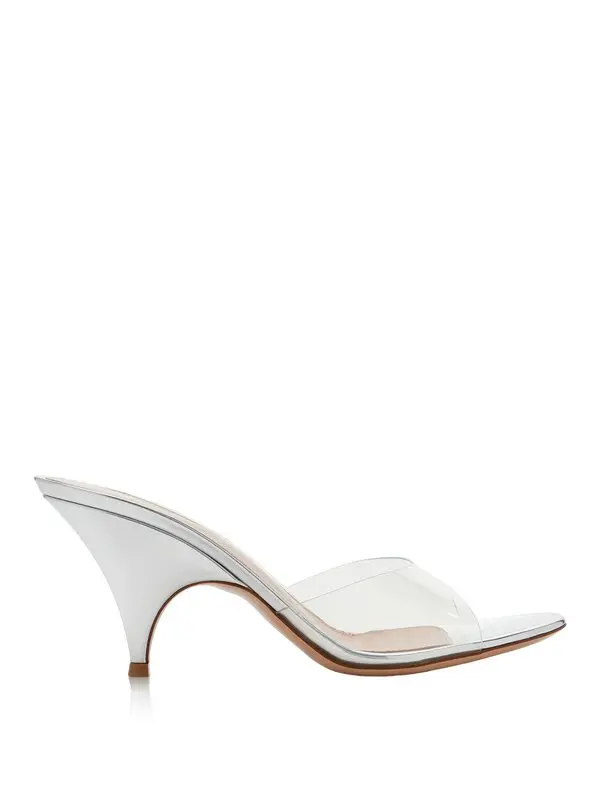 GIANVITO ROSSI Sophia Pvc Mules - Silver