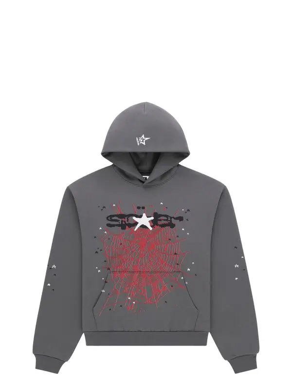 SP5DER Splat Punk Hoodie - Grey