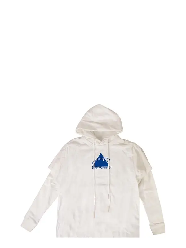 Off-White Triangle Double Sleeve Hooded Sweatshirt - White
