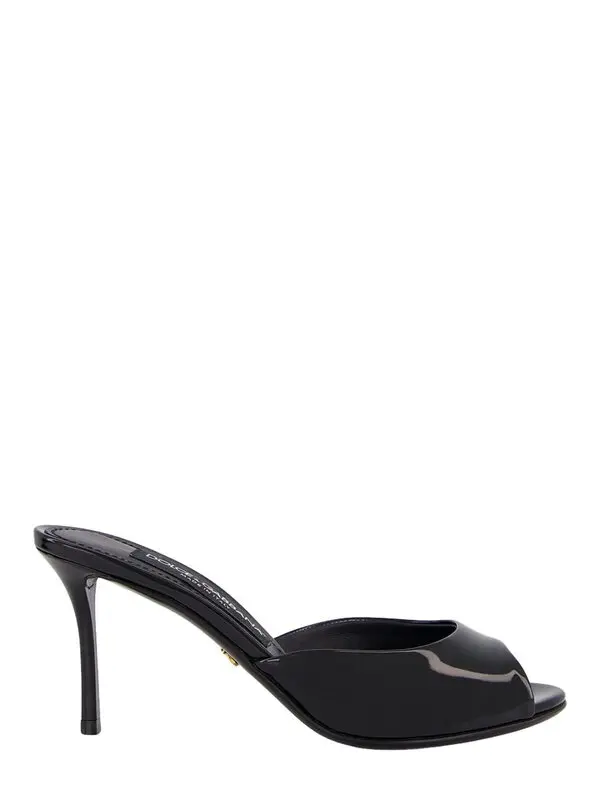 Dolce & Gabbana Patent Leather Keira Mules - Black