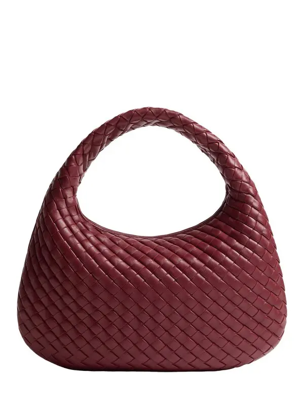 Bottega Veneta Small Intrecciato Veneta Shoulder Bag - Red