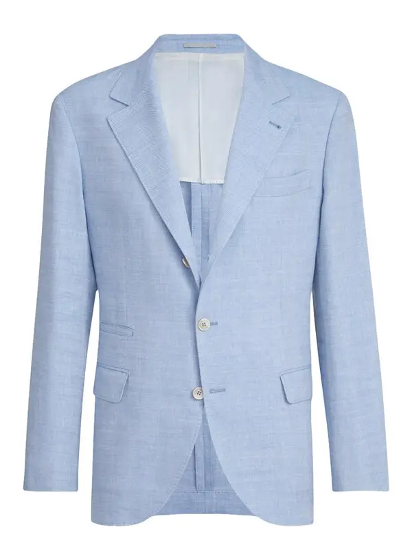 Brunello Cucinelli Linen-wool Deconstructed Blazer - Blue
