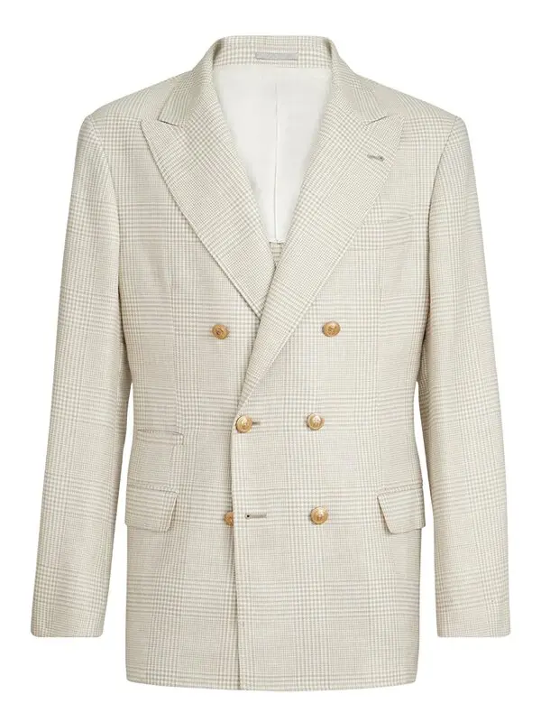 Brunello Cucinelli Wool-silk-linen Blazer - Beige