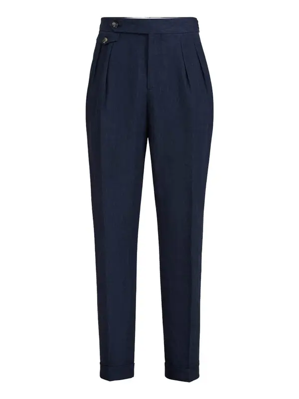 Brunello Cucinelli Tailored Linen Trousers - Blue
