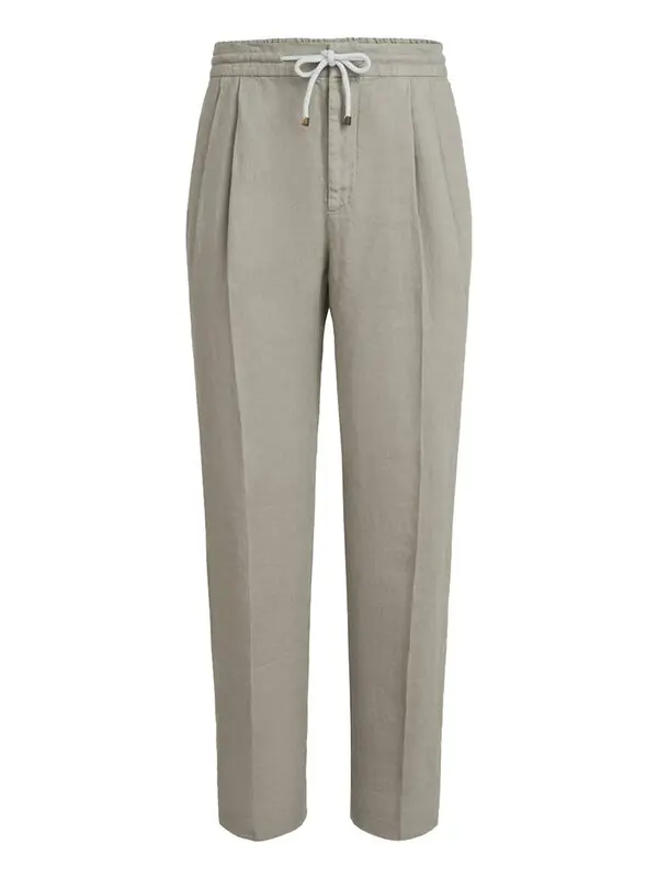 Brunello Cucinelli Linen Gabardine Trousers - Brown
