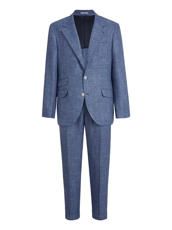Brunello Cucinelli Wool-linen-silk-cashmere 2-piece Suit - Blue