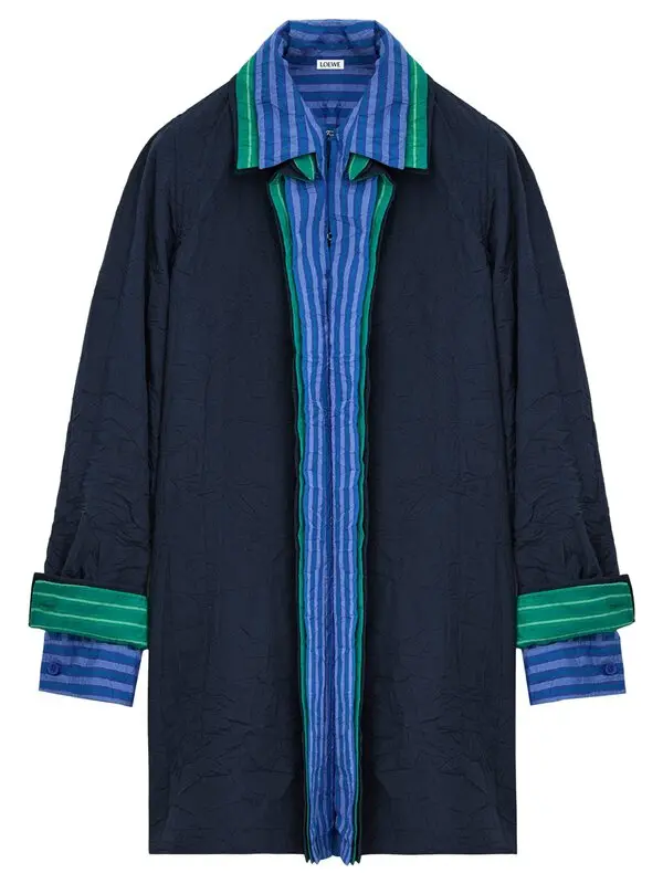Loewe Cotton-blend Striped Shirt Dress - Navy