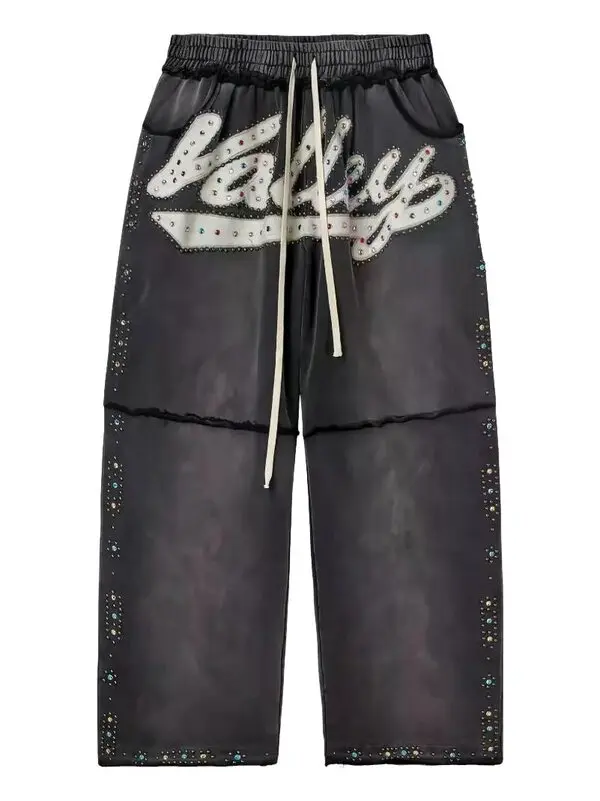 VALE FOREVER Embellished Logo Trousers - Grey