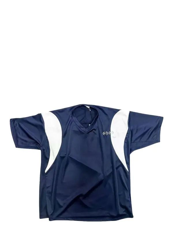 Commission Panelled V-neck T-shirt - Blue