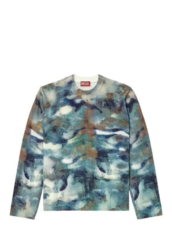 DIESEL K-illum Printed Long-sleeve Sweater - Blue