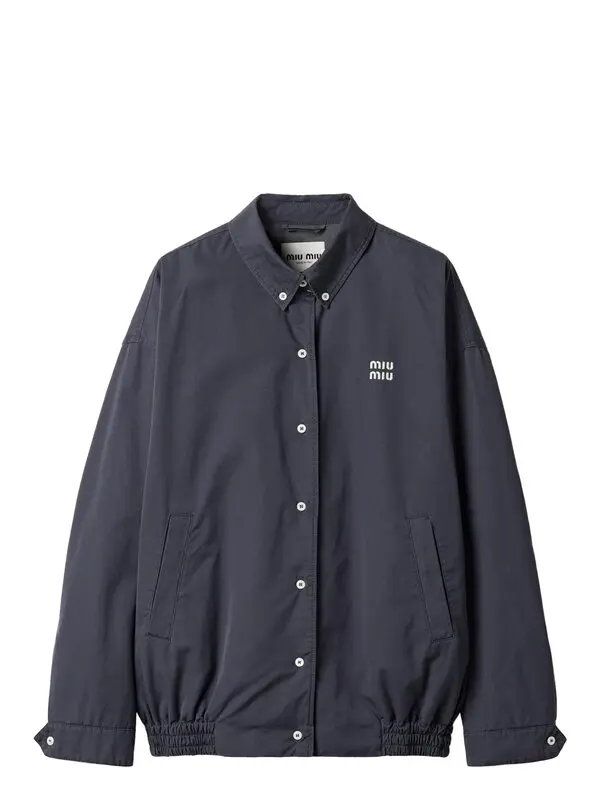 Miu Miu Garment-washed Cotton Shirt Jacket - Grey
