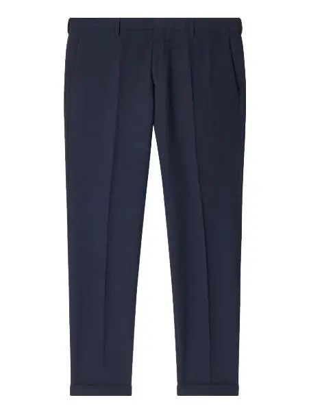Paul Smith Slim-fit Seersucker Stripe Trousers - Blue