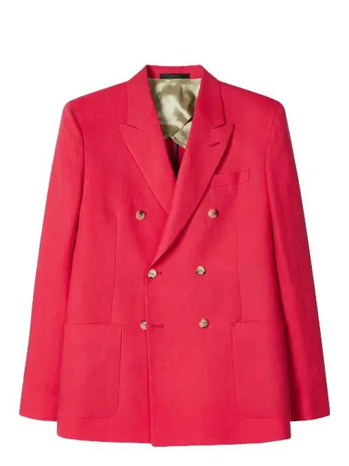Paul Smith Linen Double-breasted Blazer - Pink
