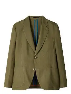 Paul Smith Khaki Linen Two-button Blazer - Green