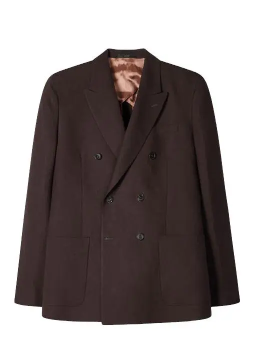 Paul Smith Linen Double-breasted Blazer - Purple