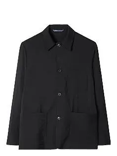 Paul Smith Stretch-wool Seersucker Work Jacket - Black