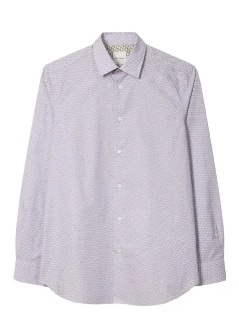Paul Smith Tailored-fit Lilac 'cars And Camels' Shirt - Purple