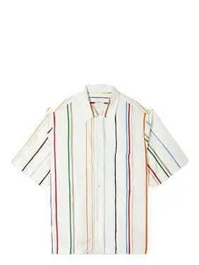 Paul Smith Ecru 'painted Signature Stripe' Short-sleeve Shirt - White