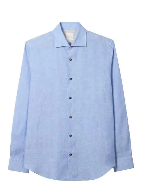 Paul Smith Slim-fit Light Linen Shirt - Blue