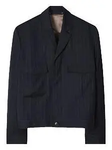 Paul Smith Pinstripe Wool-linen Jacket - Blue