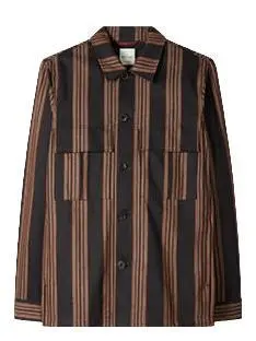 Paul Smith Stripe Cotton Double-pocket Overshirt - Brown