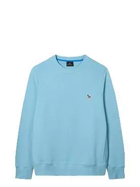 Paul Smith Sky Organic Cotton Zebra Logo Sweatshirt - Blue