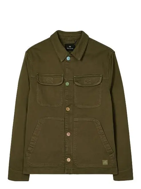 Paul Smith Khaki Gart-dyed Stretch-cotton Chore Jacket - Green