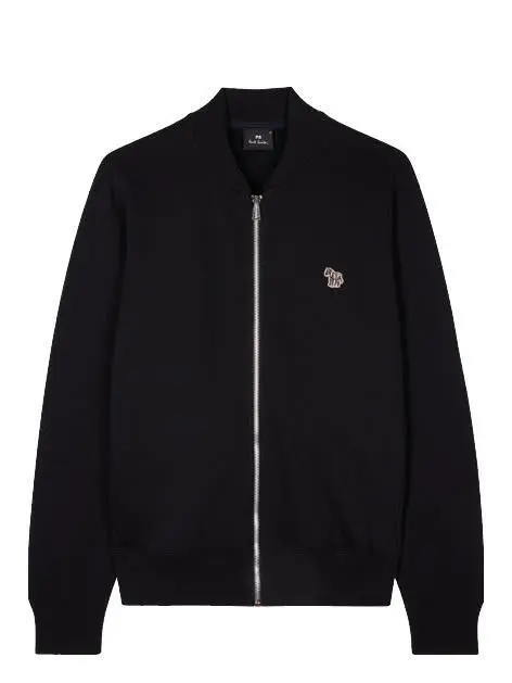 Paul Smith Zebra Logo Organic Cotton Bomber Jacket - Black