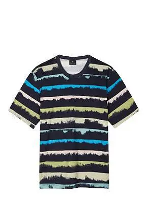 Paul Smith Dark Navy 'drip Stripe' Cotton T-shirt - Blue