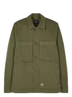 Paul Smith Gart-dyed Organic Cotton Work Jacket - Green