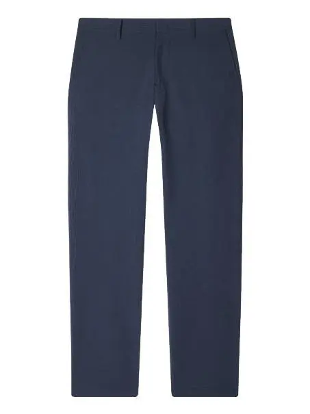 Paul Smith Seersucker Check Drawstring Trousers - Blue