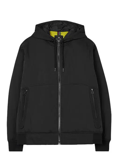 Paul Smith Mixed Media Hooded Jacket - Black