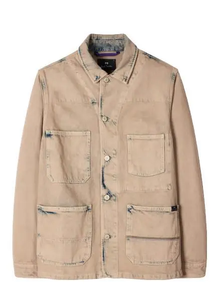 Paul Smith Bleach-wash Denim Work Jacket - Grey