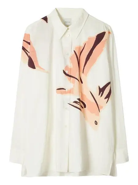 Paul Smith Silk-blend 'le Peche Fish' Shirt - Red