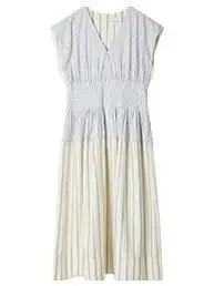 Paul Smith Contrast Stripe Shirred Midi Dress - White