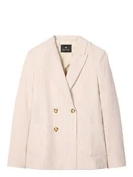 Paul Smith Seersucker Stripe Blazer - White