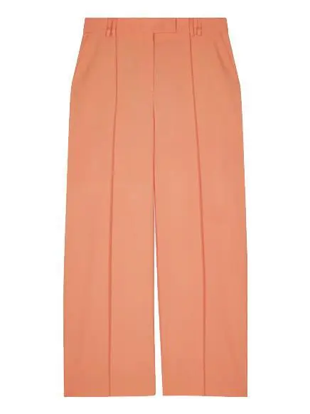 Paul Smith Wool Cropped Pleated Trousers - Orange